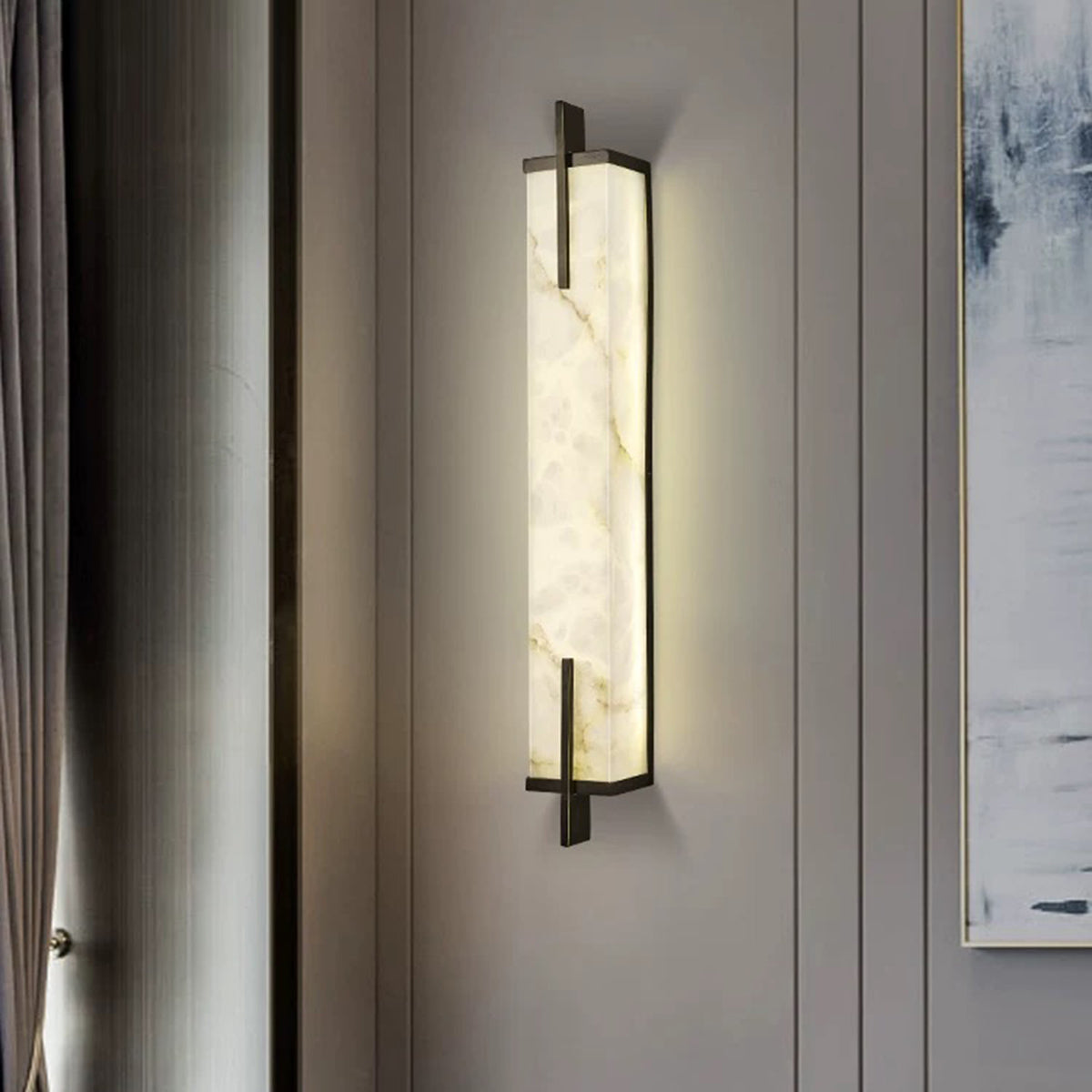 Wall Lamp Hansley Alabaster Black Finish – Designer Furniture Co.Ltd